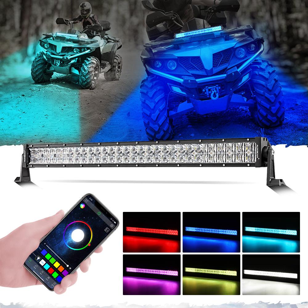 Auxbeam® Light Bar 32 Inch RGBW Color Changing Off Road Light Bar