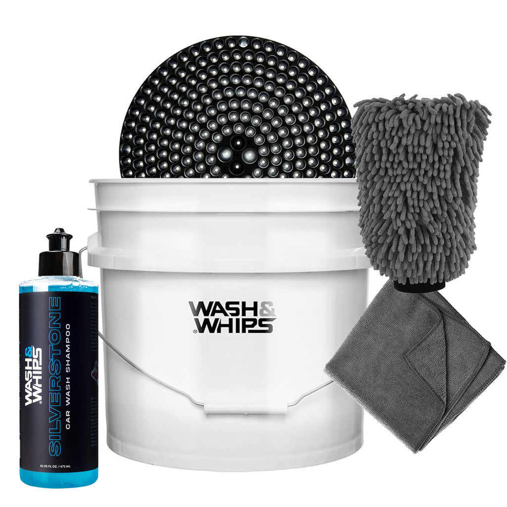 WASH & WHIPS Car Wash Kit - 3-Gallon Bucket with Particle Interceptor